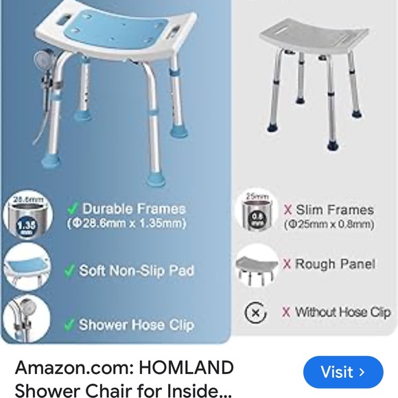 Homland | Bath | Shower Chair By Homland 40 Lb Weight Limit Nwt | Poshmark